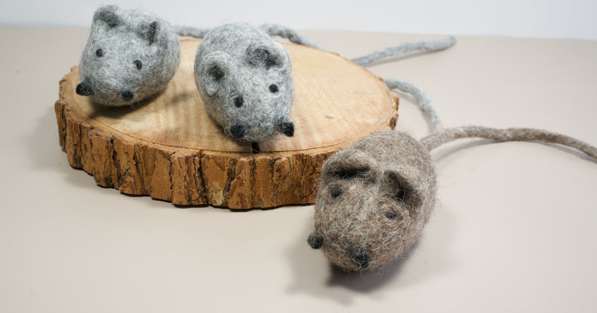 Handmade Wool Mouse Cat Toy – Furry Garden Co